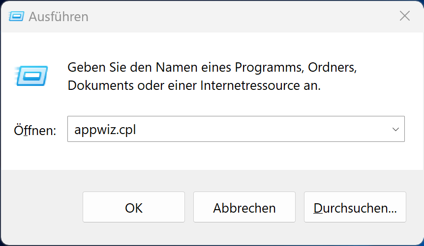 Wie man Programme in Windows mit appwiz.cpl deinstalliert - nvaGaming